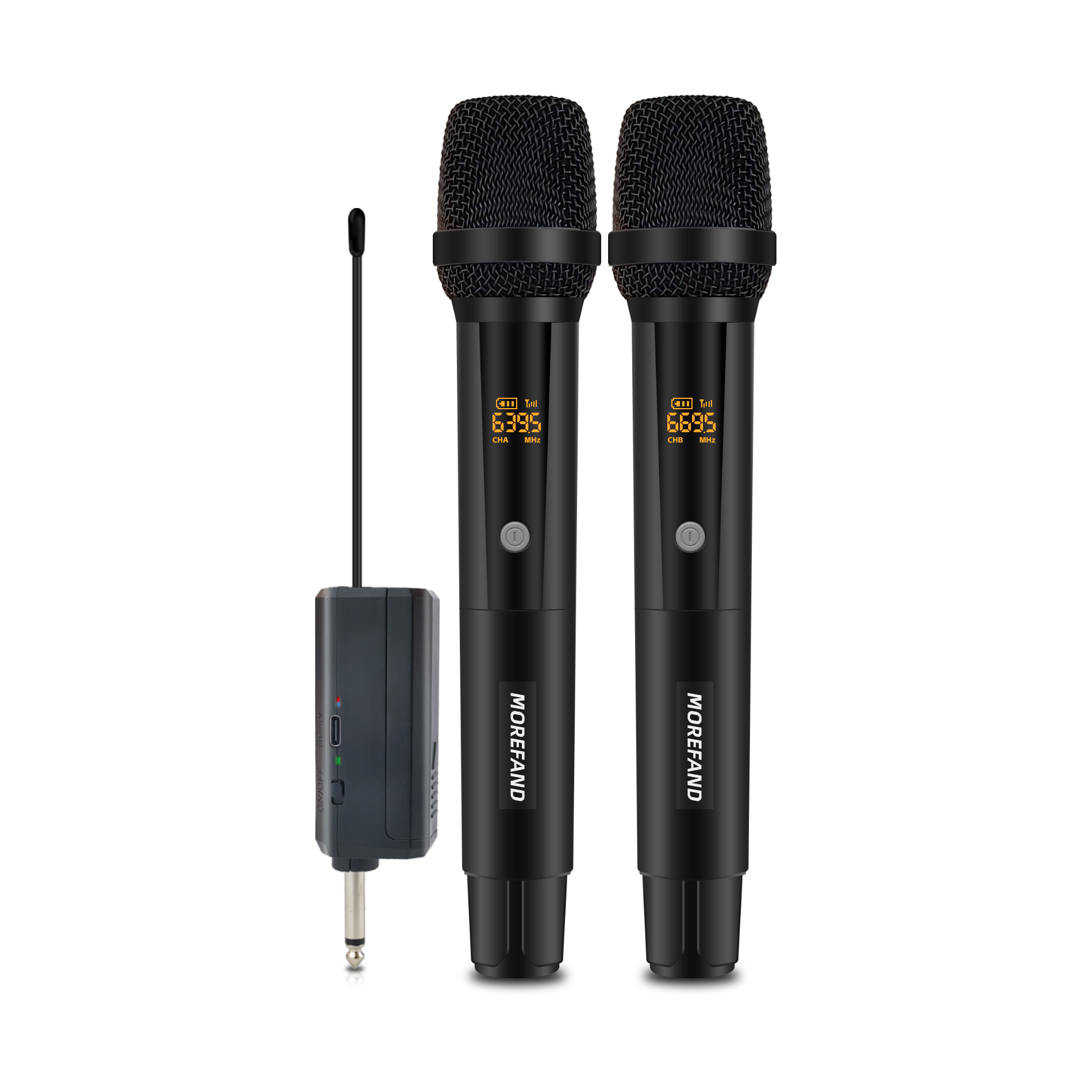 MOREFAND UHF Microphone Handheld Rechargeable Microphone Wireless ...