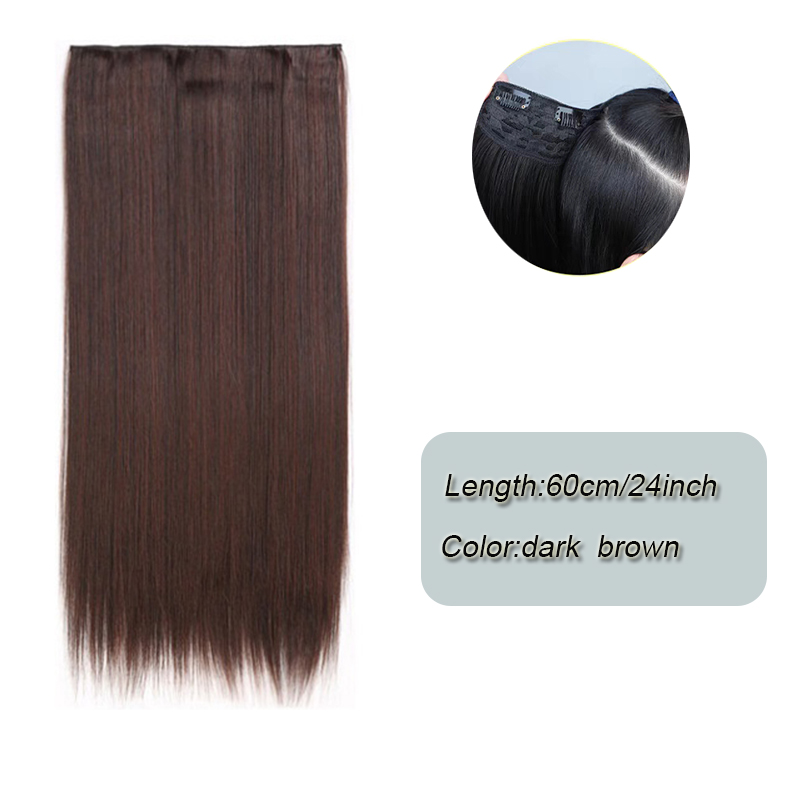 High-Quality 60cm Long Straight/Curly Clip-On Wig - Synthetic Hair ...