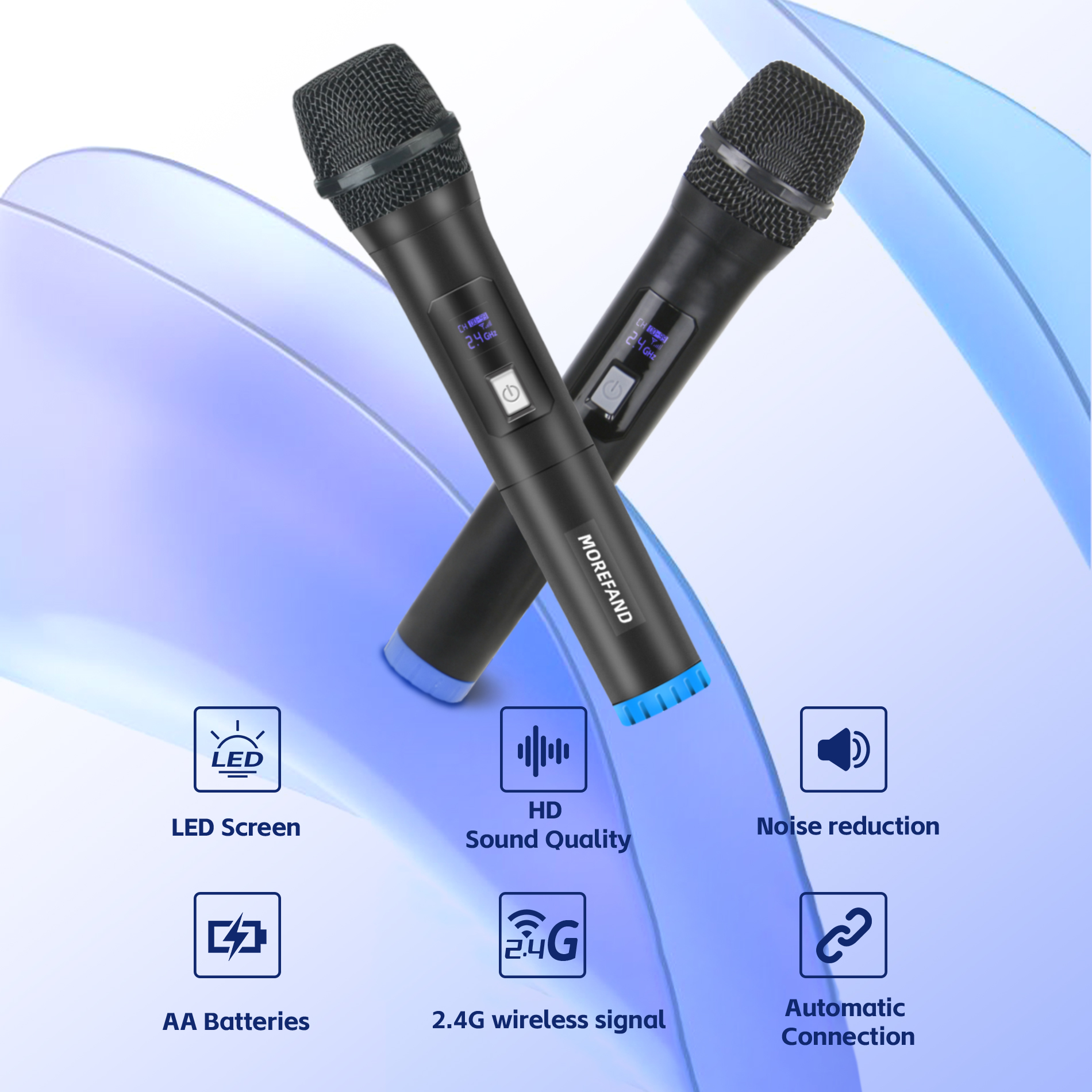 MOREFAND Wireless microphone, ultra-high frequency microphone, Wireless ...