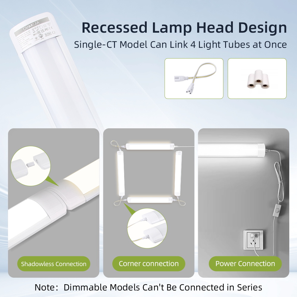 Tri-color Led Tube Light Dimmable 2ft T5 Lampu Tube Bar Wall Lights 10W ...