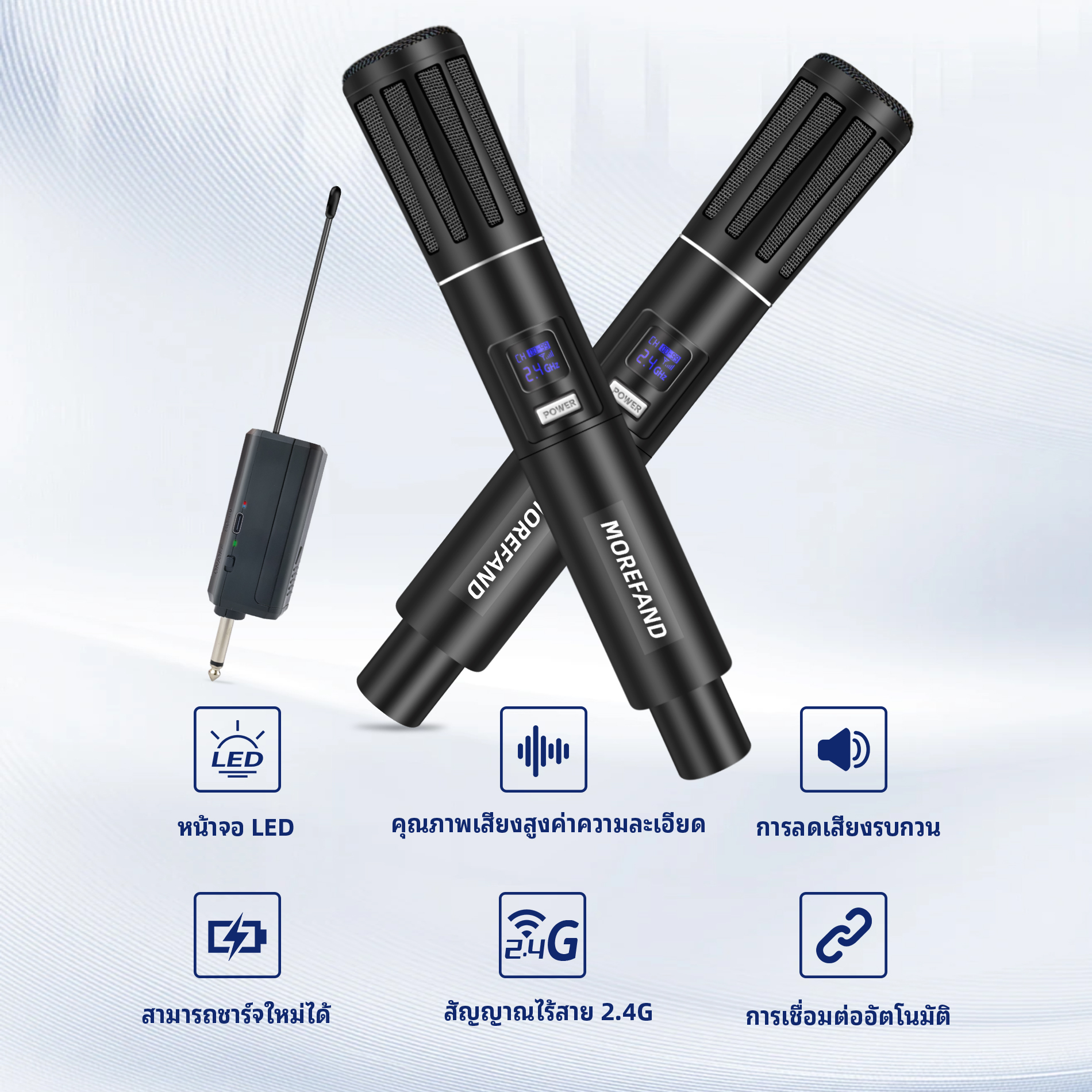 MOREFAND Microphone Microphone Handheld Wireless Microphone Wireless ...