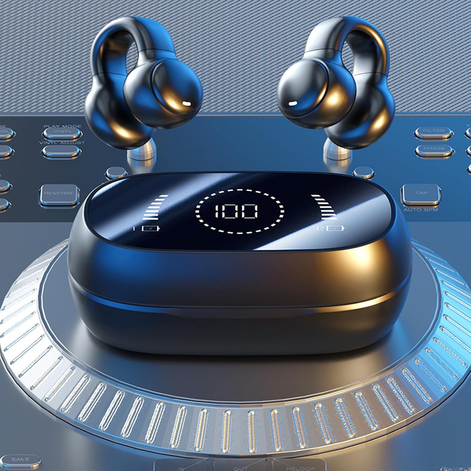 SPRISE M47 Earbuds Ear Clip Bluetooth Headphones LED Intelligent ...