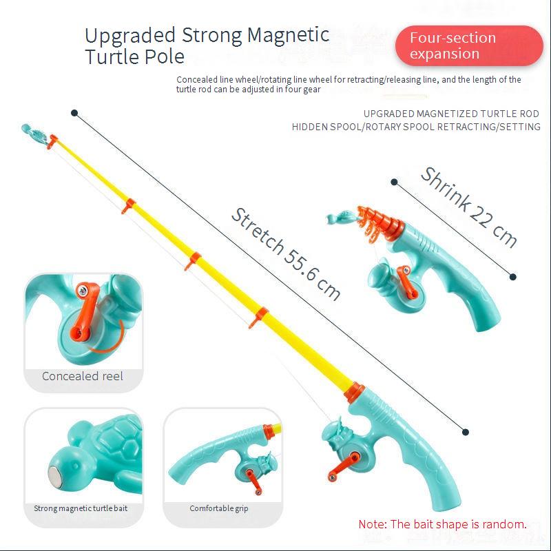 Kids Fishing Toy Set - 50 Plastic Fish & 2 Rods, Interactive Early ...