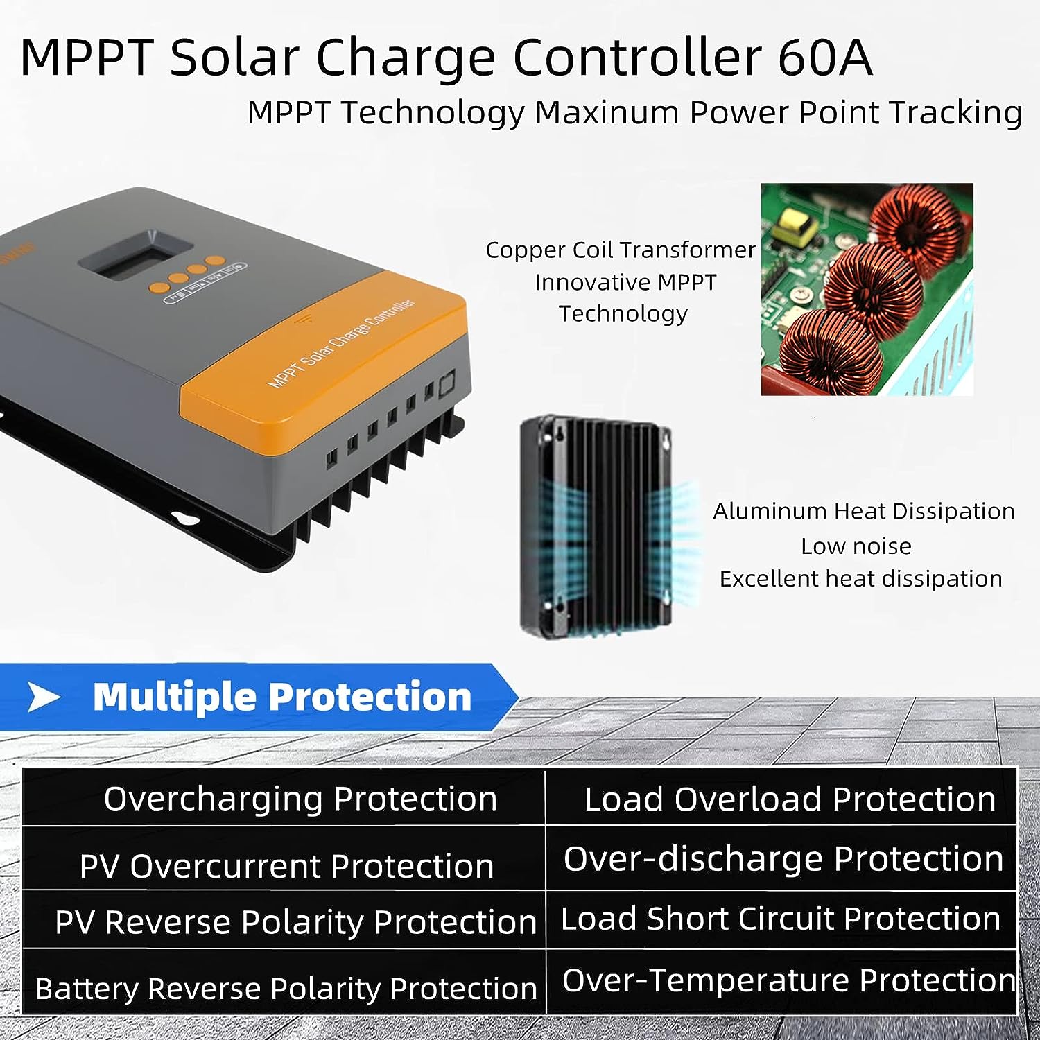 【Official Store】PowMr MPPT 60A Solar Charge Controller 12V/24V/36V/48V Automatic Identification ...