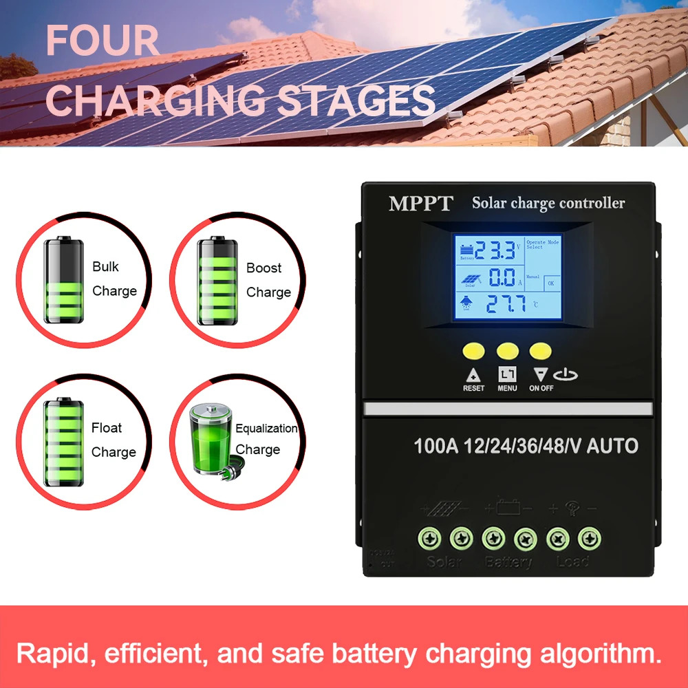 【Local Delivery】PowMr MPPT 40A/60A/80A/100A Solar Charge Controller 12V ...