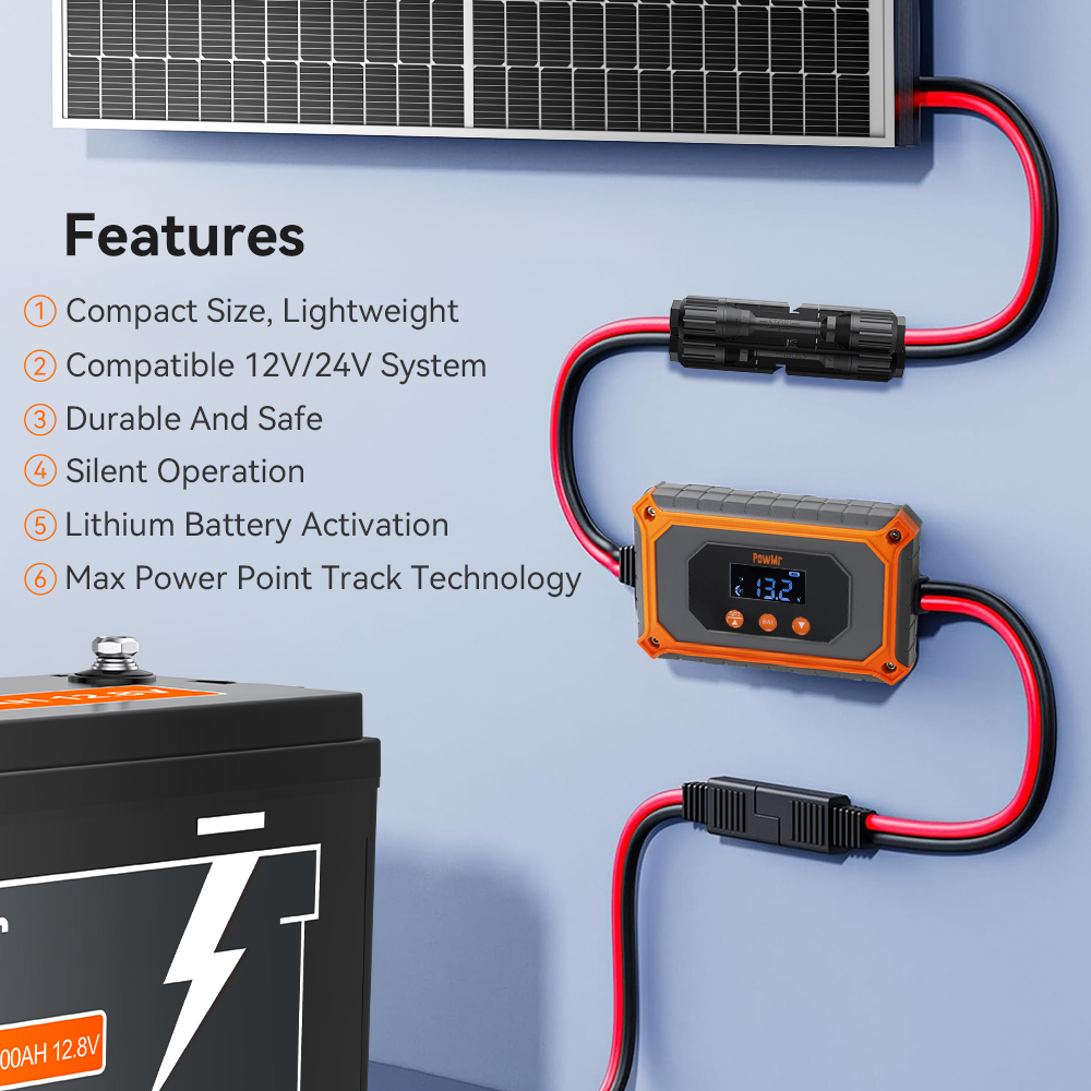 PowMr MPPT 15A Solar Charger Controller 12V 24V Battery Charging ...