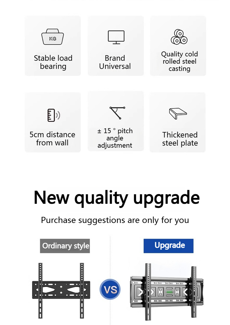 Universal Tv Wall Mount Bracket Universal Full Set with Screw TV Wall ...