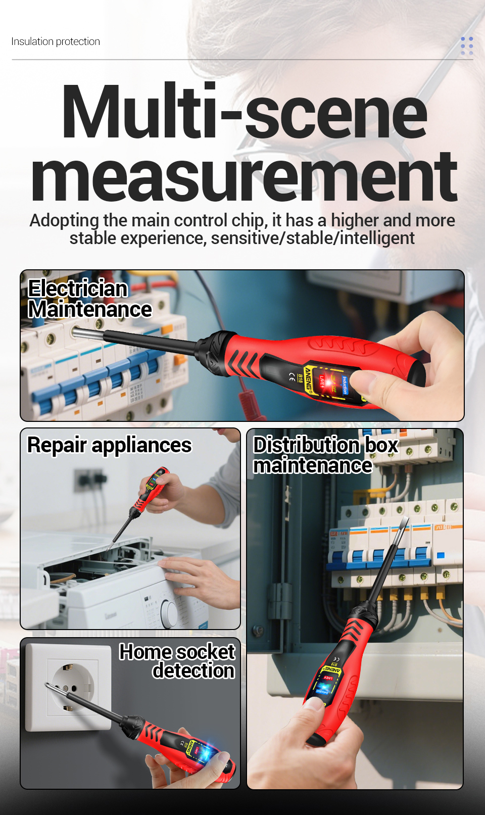 ANENG B18 Screwdrivers Word/cross Neon Bulb Indicator Pocket Beep Alarm ...