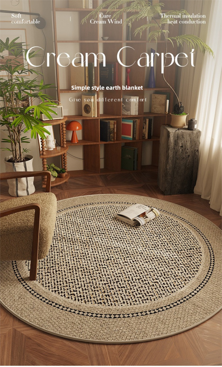 2025 Round Modern Style Printed Carpet Thick Belgian Fleece Living Room ...