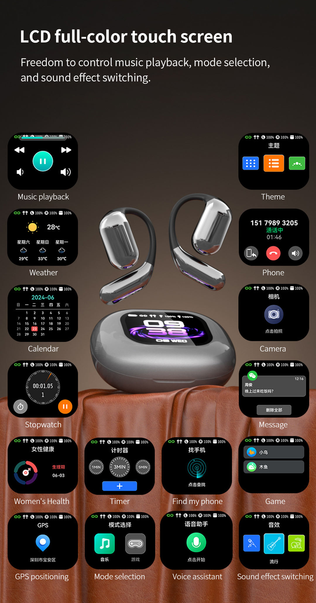 3LIFE Headphone Bluetooth Q16 Pro AI Translation 40Hrs Playtime ...