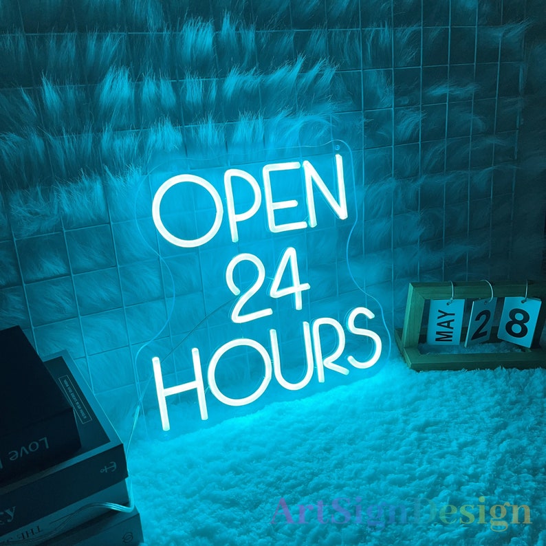 Open Neon Sign Open 24 Hours Neon Sign 24h Open Led Sign Welcome Sign ...