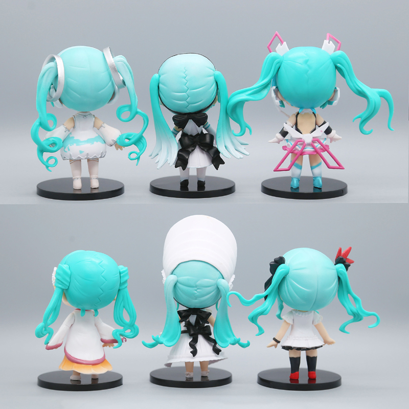 6Pcs/Set 11cm Q Version Hatsune Miku Figure Cute Anime Girl Model ...
