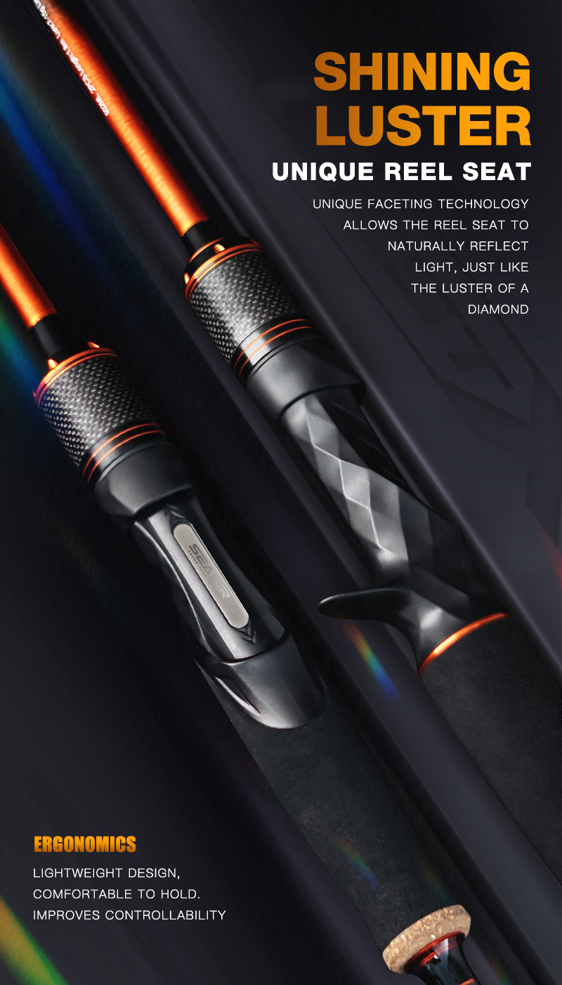 SEASIR Cast X Fishing Rod Carbon Fiber 1.83M-2.1M Zirconia Guide Rings ...