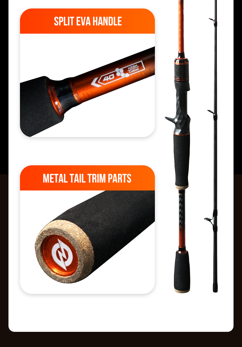 SEASIR Cast X Fishing Rod Carbon Fiber 1.83M-2.1M Zirconia Guide Rings ...