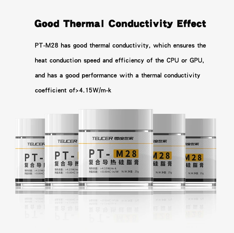 TEUCER PT-M28 Thermal Grease Composite Thermal Conductive Silicone ...