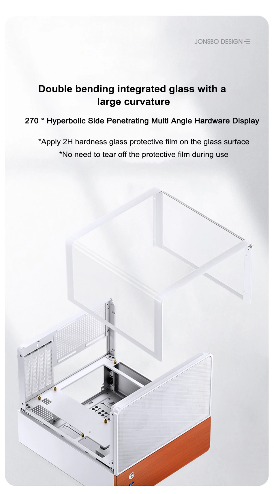 JONSBO V12 MATX PC Case Seaview Room Type-c Interface ATX Power Supply ...