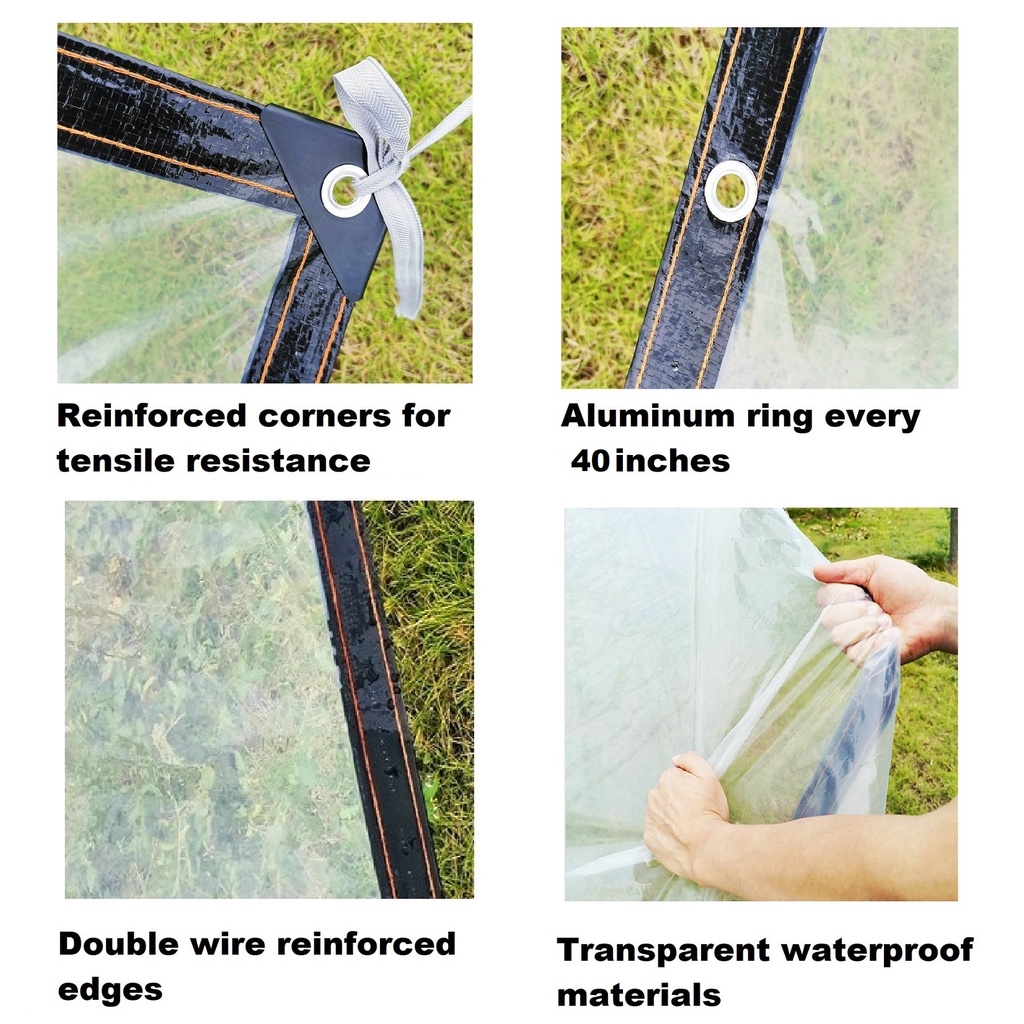 KOPO Tarpaulin Thicken Waterproof Canvas Transparent Rain Cloth ...