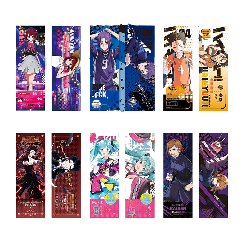 Anime bookmark Haikyuu BLUE LOCK laser ticket OSHI NO KO double sided ...