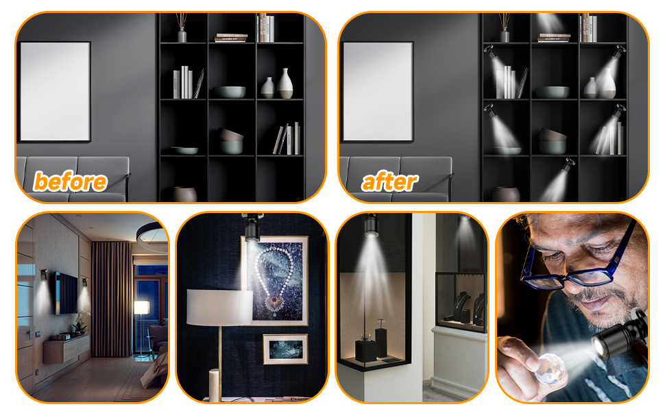 Dimmable LED Cabinet Lights USB 5V Downlight for Model Display Counter Wine Garage Kit ...