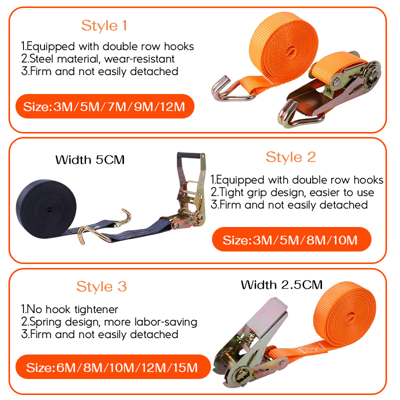 Buckle Ratchet Tie Down Strap Cargo Belt Thickened Truck Self-Locking ...