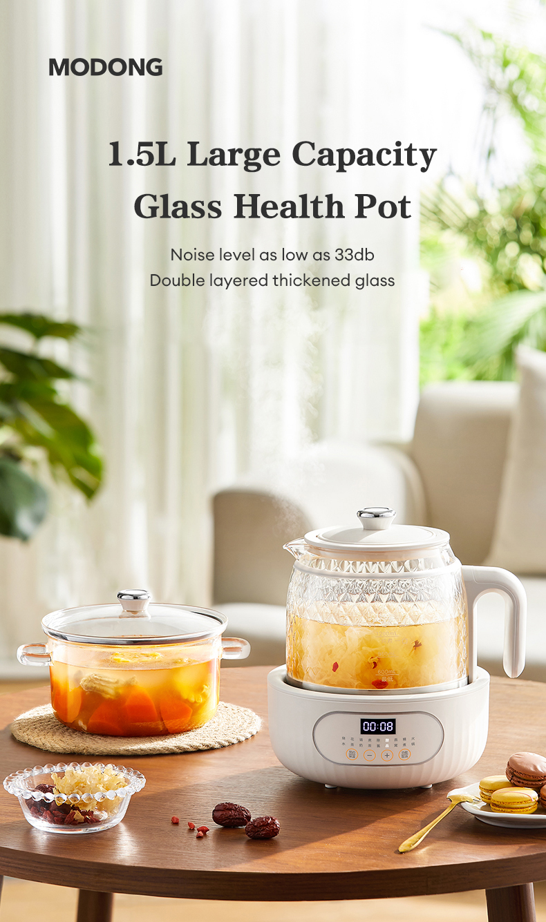 MODONG Health Pot 800W Fast Cooking + 1.5L Large Capacity + 24-Hour ...