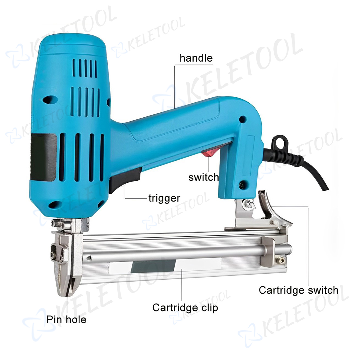 3000W 220V Electric Nail Gun Stapler Gun Heavy Duty Mesin Paku Tembak ...