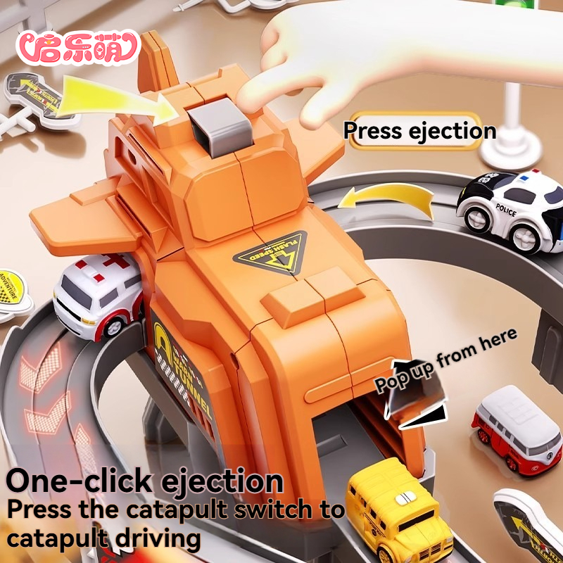 [Qilemeng]Kid Track Car Racing Track Electric Rail Cars 360°Rotation ...