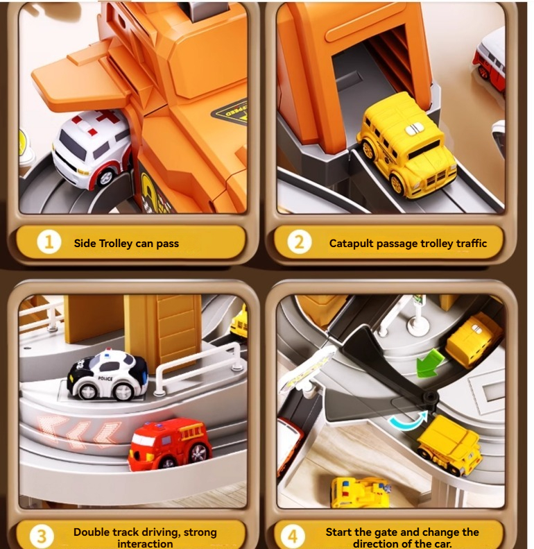 [Qilemeng]Kid Track Car Racing Track Electric Rail Cars 360°Rotation ...