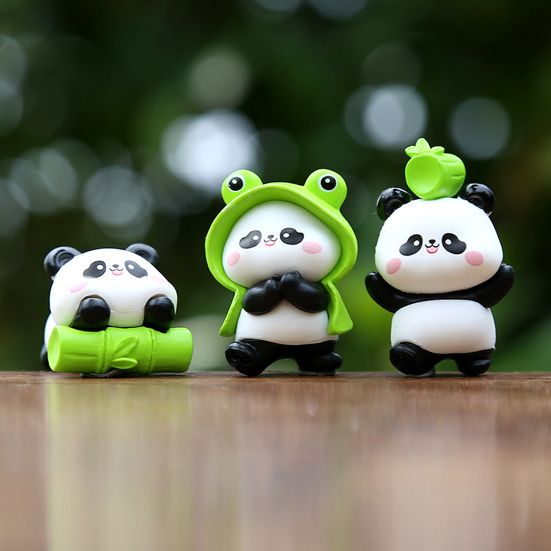 6Pcs/Set Cute Chinese Panda Bear Animal Mini Figures Collectible Toys ...