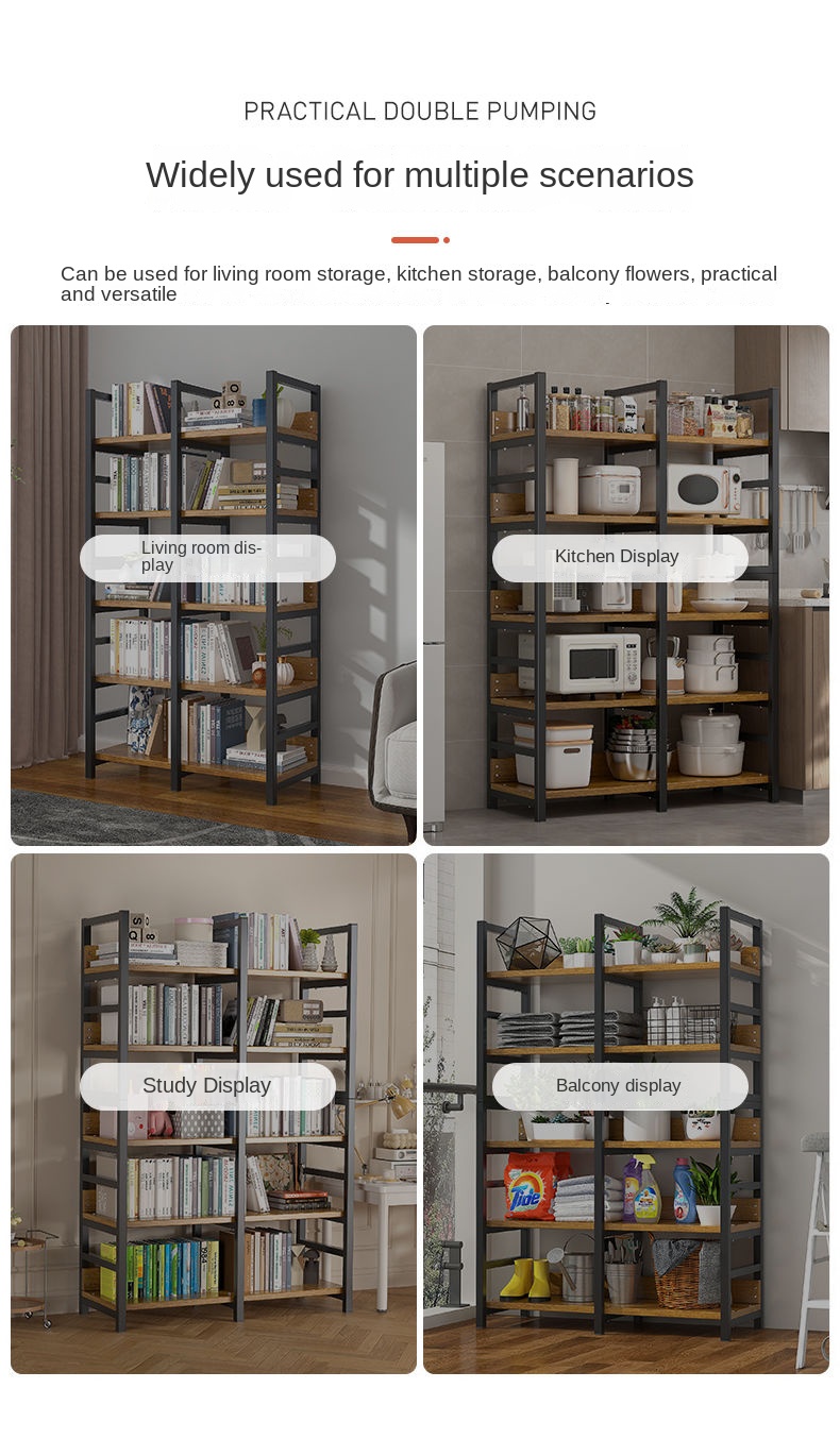 Multipurpose Rack Library BookShelf Metal Frame Shelves Rackwith ...