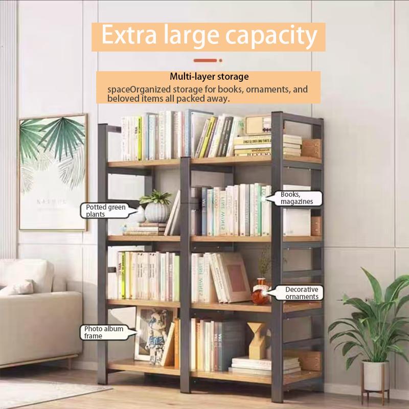 Multipurpose Rack Library BookShelf Metal Frame Shelves Rackwith ...