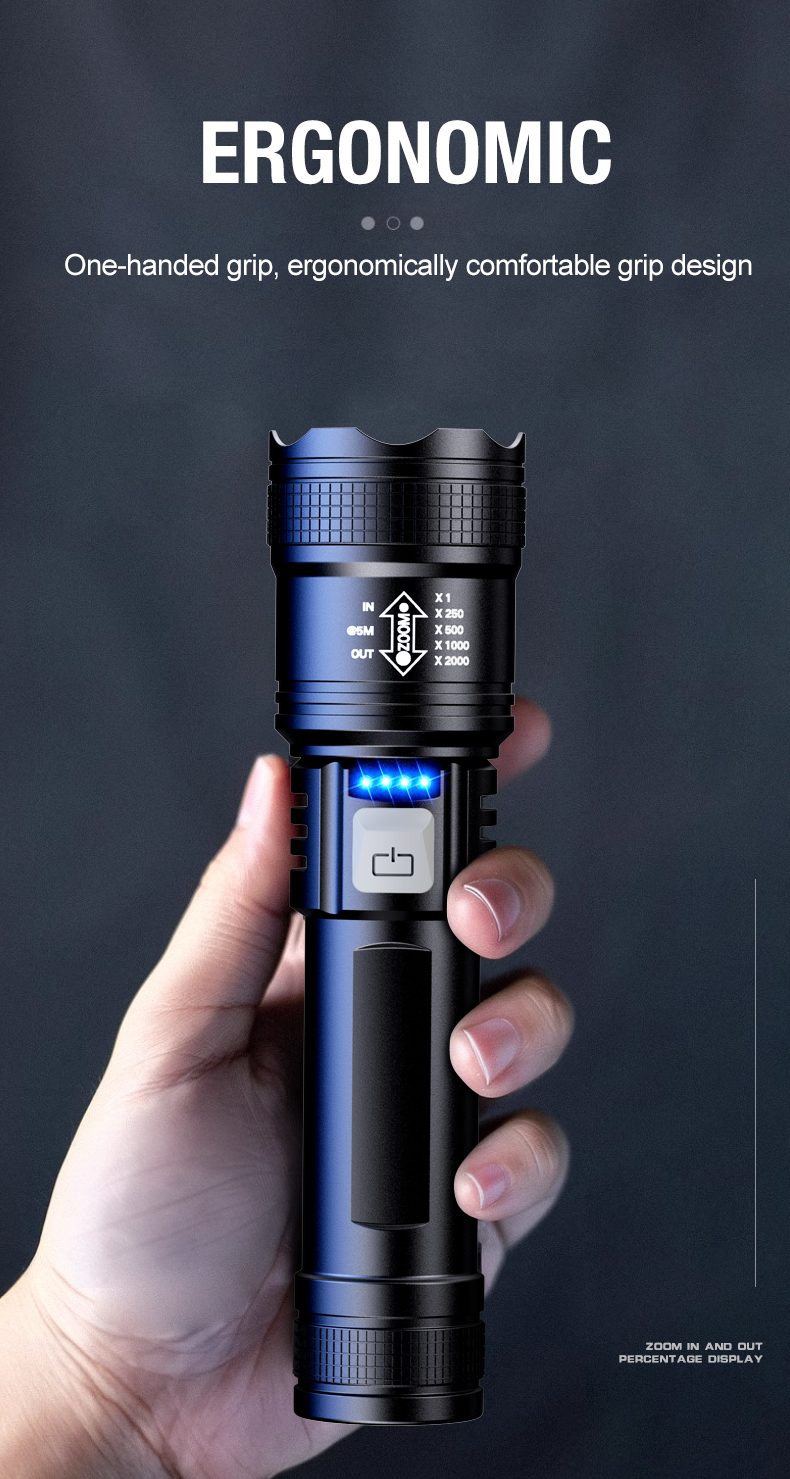 Ultra-Powerful Rechargeable Searchlight for Outdoor Patrol, Zoom ...