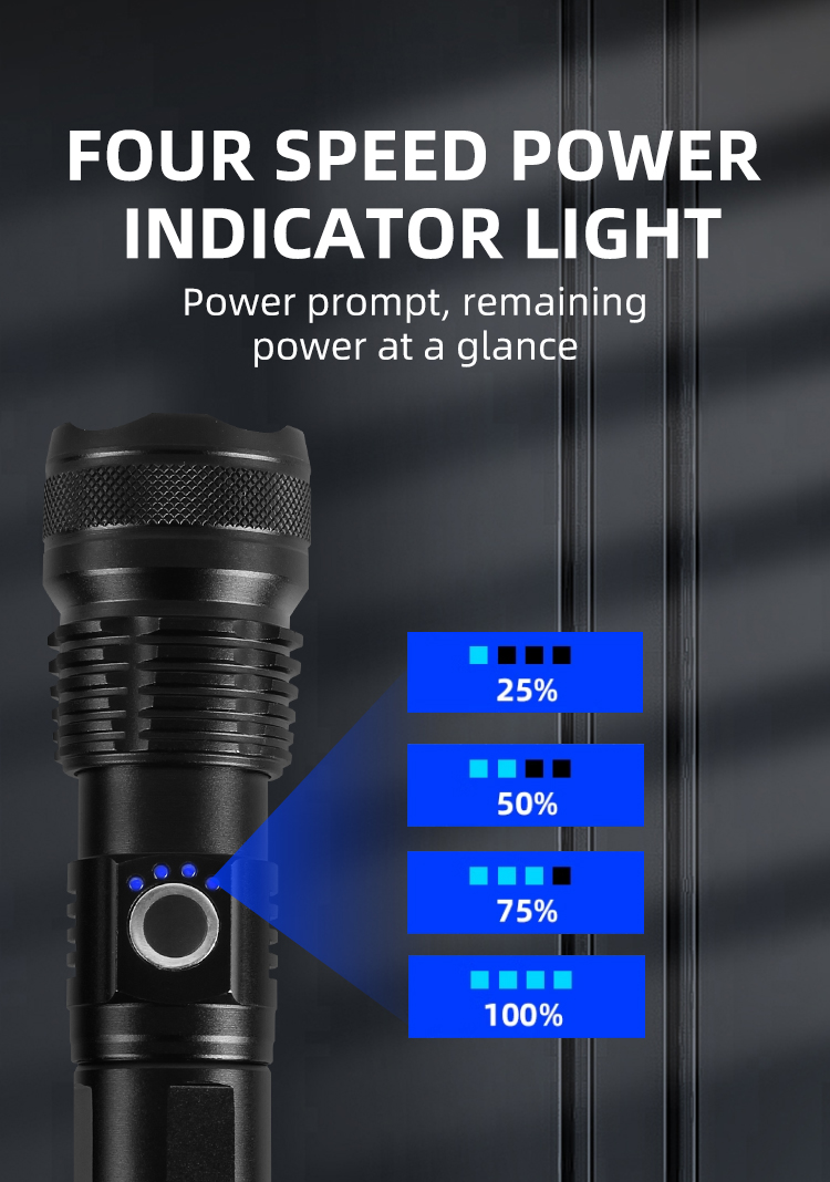 P50 Strong Light Flashlight Telescopic Zoom Outdoor Waterproof ...