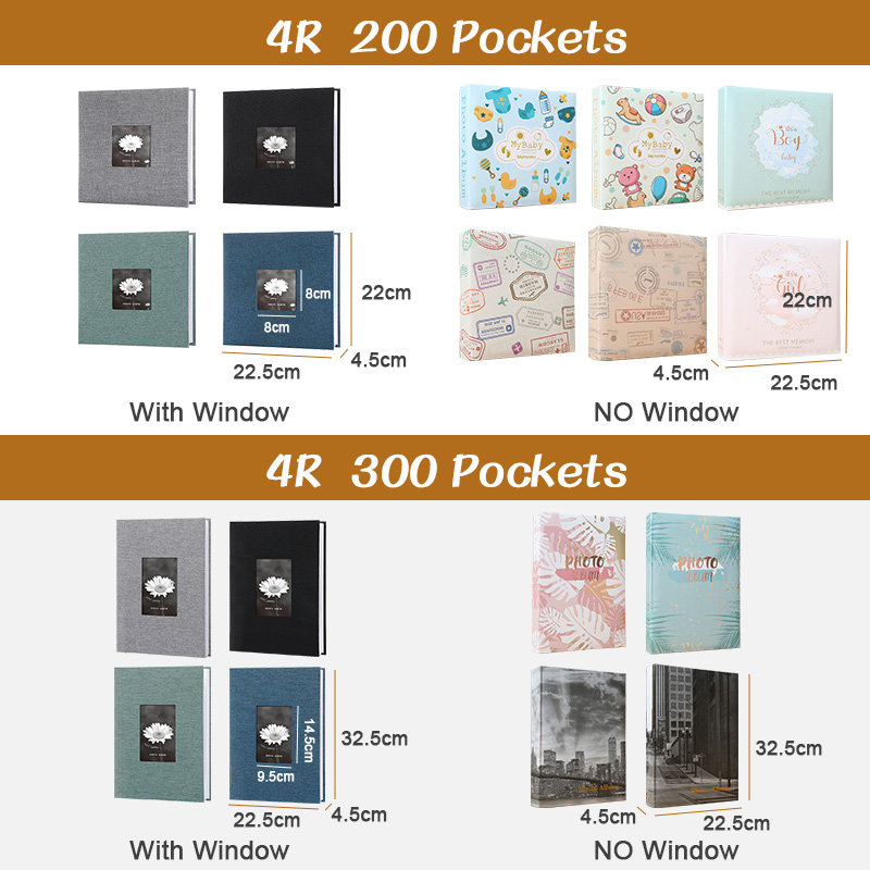 【Ship in 24h】Photo Album 4R 200/300 PCS Writable Album Gambar Photobook ...