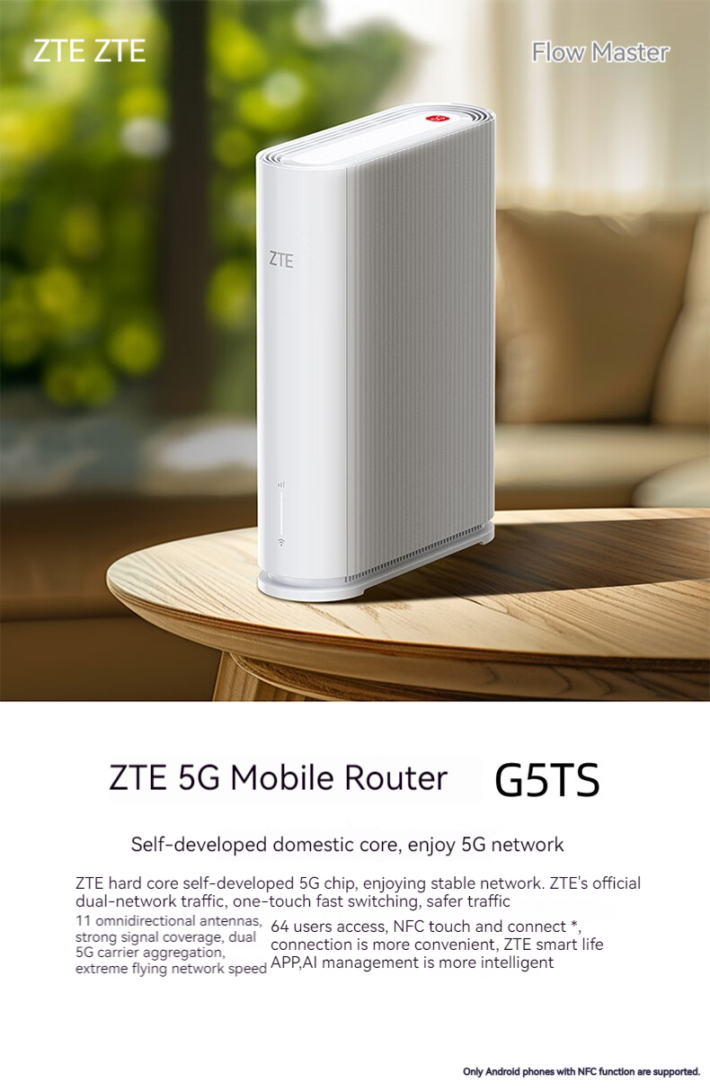 ZTE G5TS 5G Mobile Router CPE Portable WiFi 6 Card Free Network Card Portable Gigabit Wireless ...