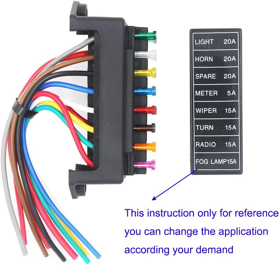 2-Input 8-Output Car Standard Blade Fuse Holder (Apply to 1~40 AMP ...