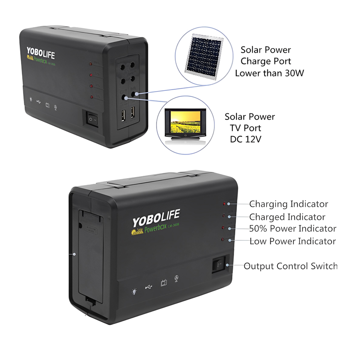Outdoor Portable YOBOLIFE Solar Camp Solar Panel System Solar Lighting ...