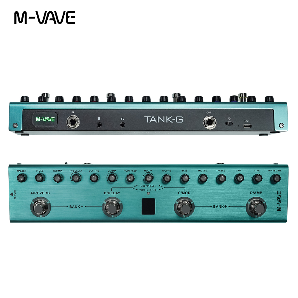 M-VAVE Tank-G Guitar Multi-Effects Pedal: Rechargeable, 36 Presets, 9 ...