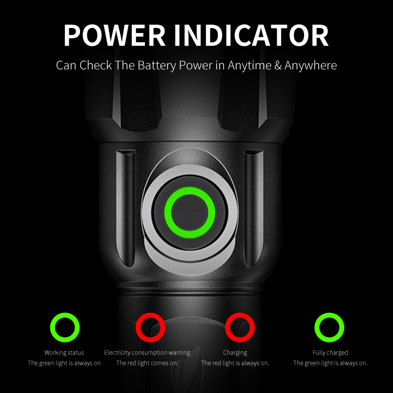 SmilingShark SD5384 LED Portable Torch Light Super Bright XPE 1KM Shot with Hook Design ...
