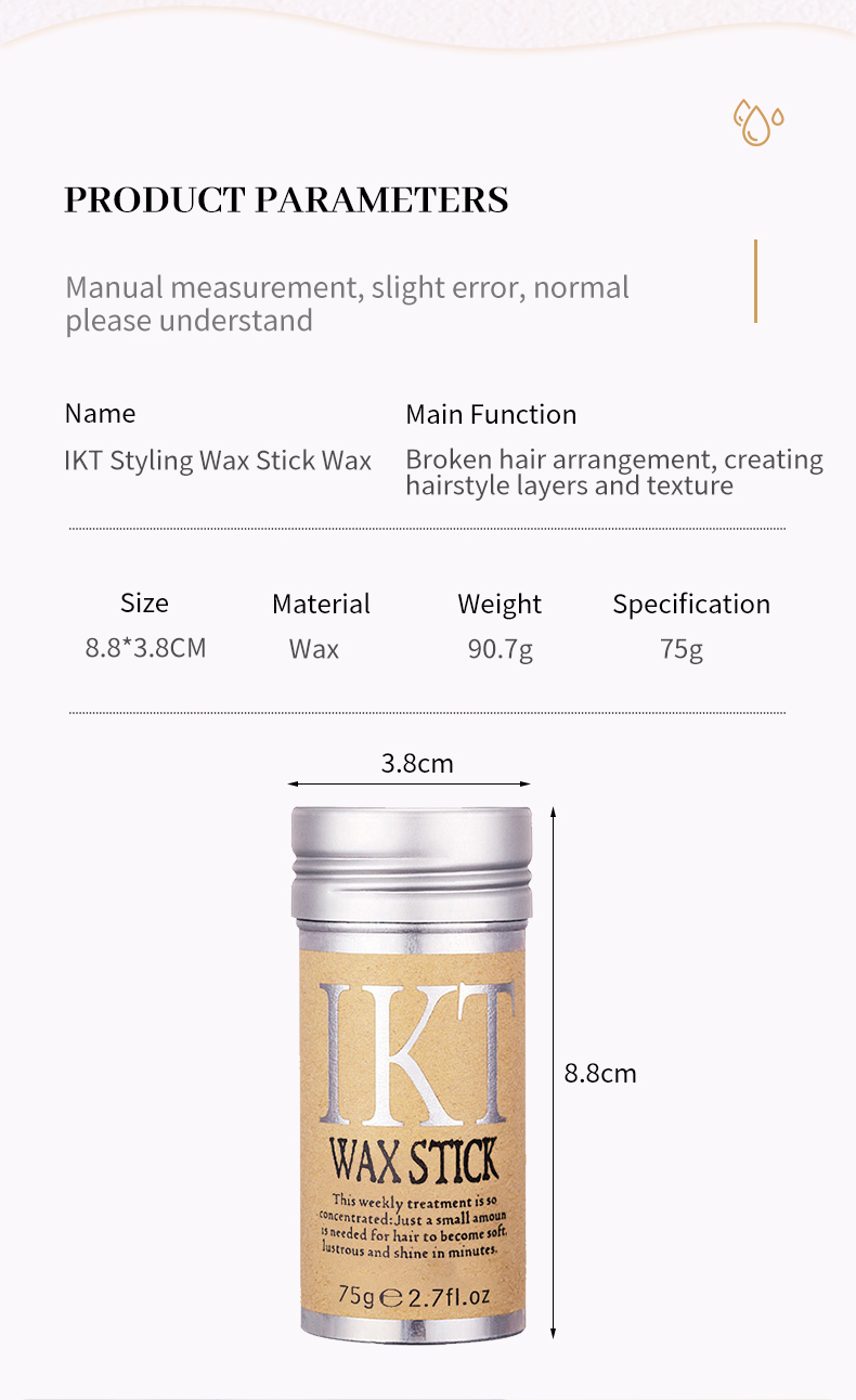 All-Texture Hair Styling Paste Women Hair Wax StickNon-greasy Styling ...