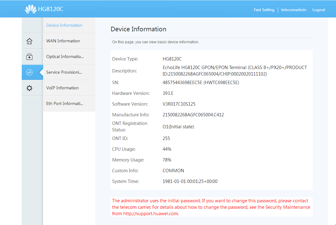 Brand New HW EPON XPON ONU HG8120C 8020C 8321R ONT Termianl With 1 ...