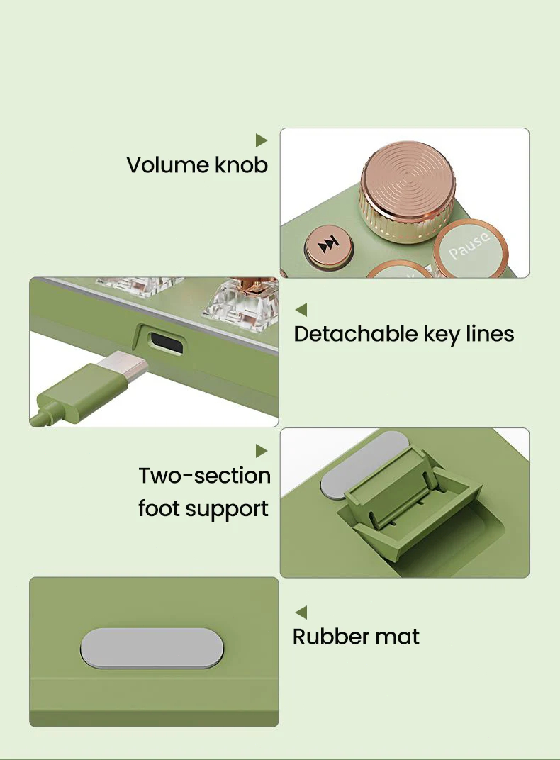 104 Key Circular Keycap Wired Keyboard Punk Mechanical Keyboard ...