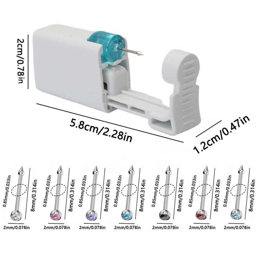 Stainless Steel Nose Piercing Gun Ear Hole Punch Tool For Ear Cartilage ...