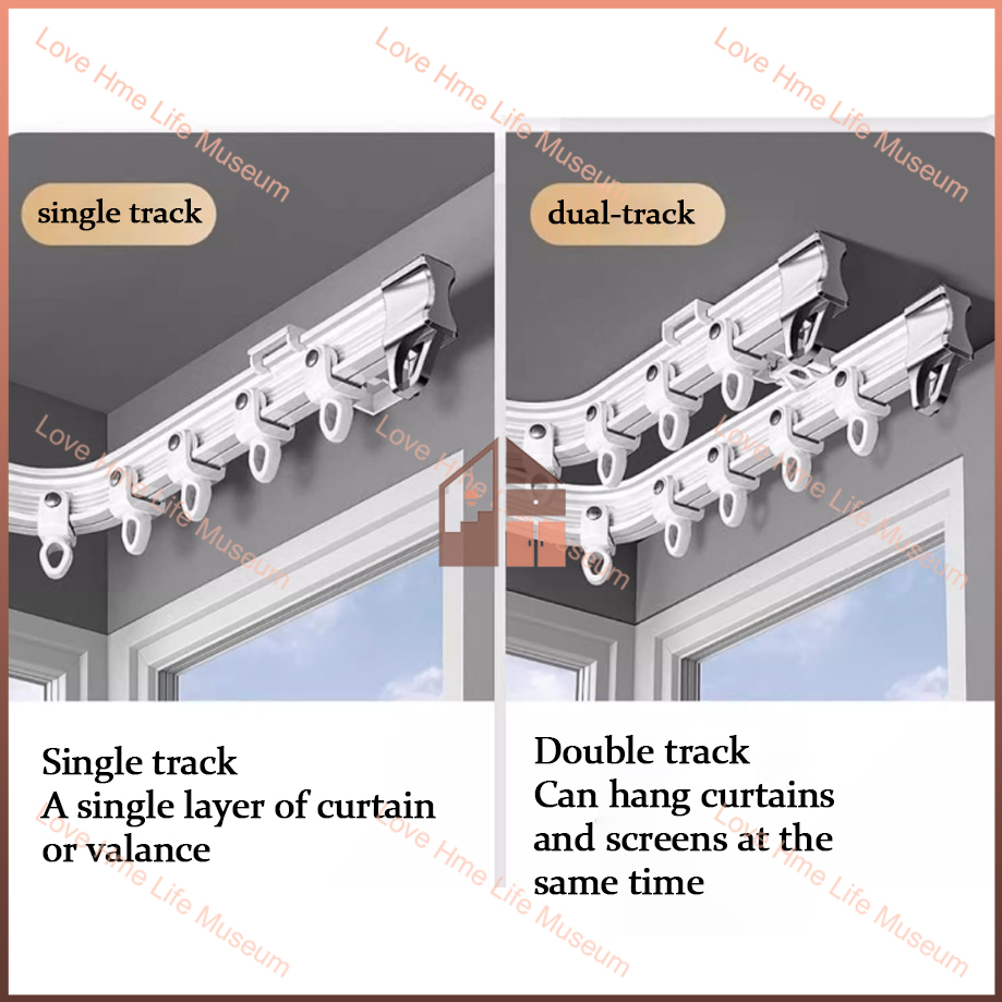 Curtain rail Flexible Curtain Track Side Mounted Soft Track partition ...
