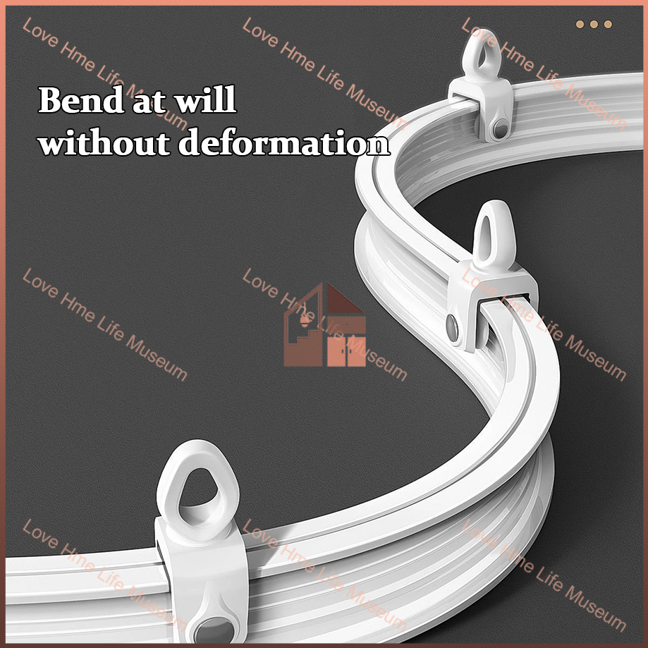 Curtain rail Flexible Curtain Track Side Mounted Soft Track partition ...