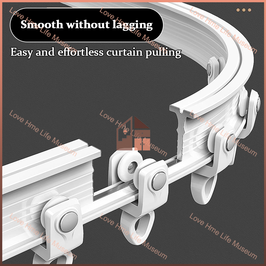 Curtain rail Flexible Curtain Track Side Mounted Soft Track partition ...