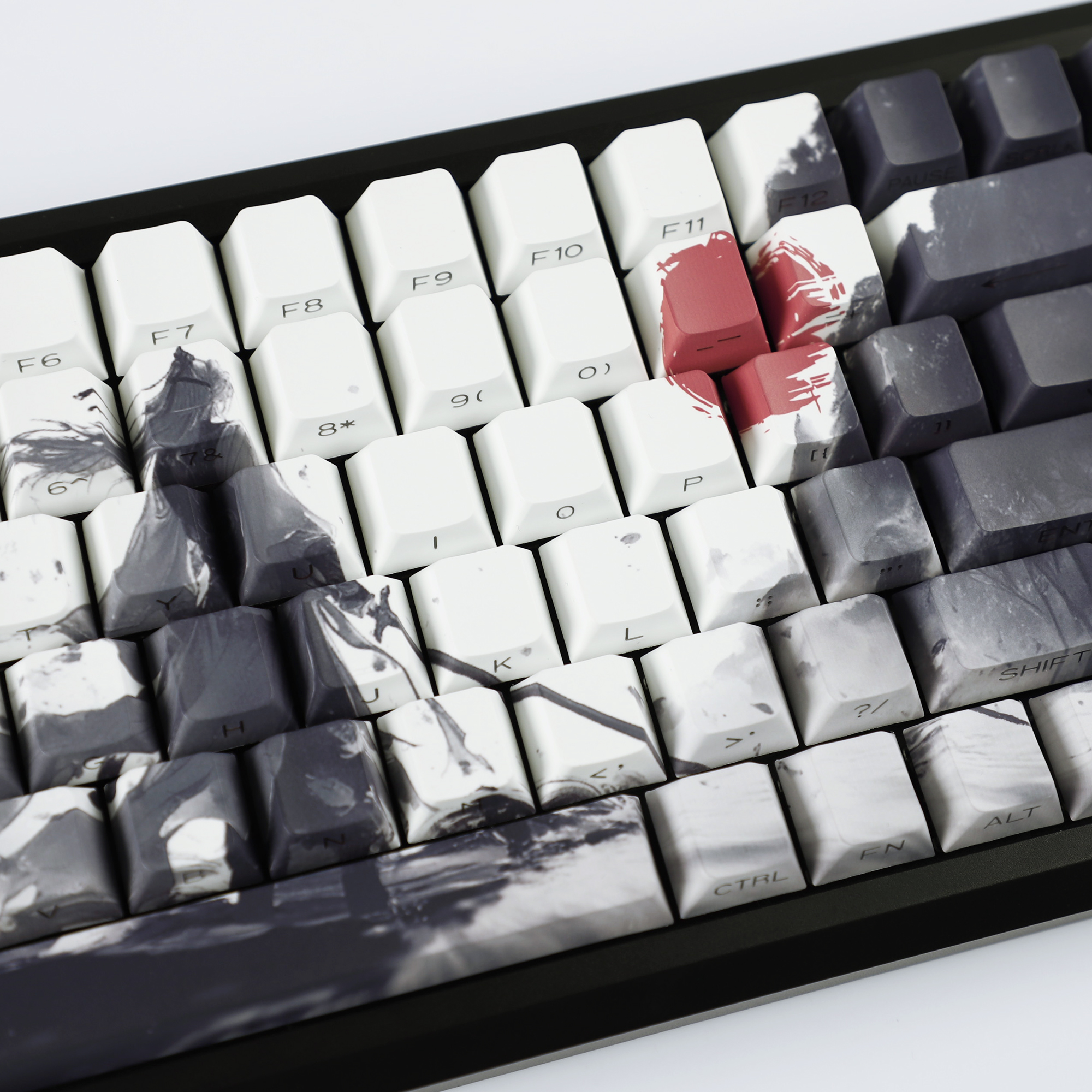 YMDK 124 Keys Sword Immortal Theme Custom Keycaps Sidelit Double Shot PBT Dye Sub Cherry Profile ...