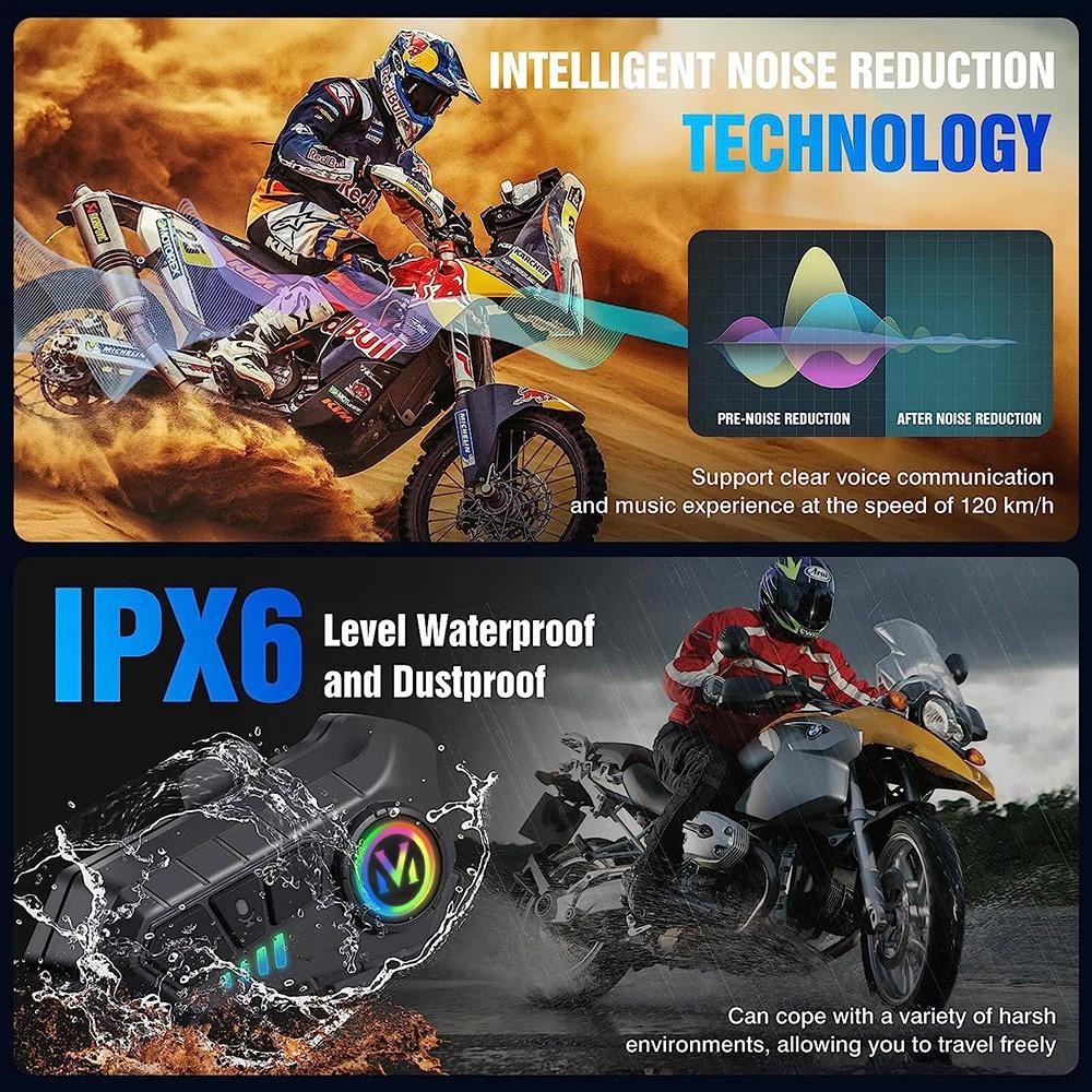 Y10 Motorcycle Helmet Headset Intercom 2 Rider Talk At The Same Time ...