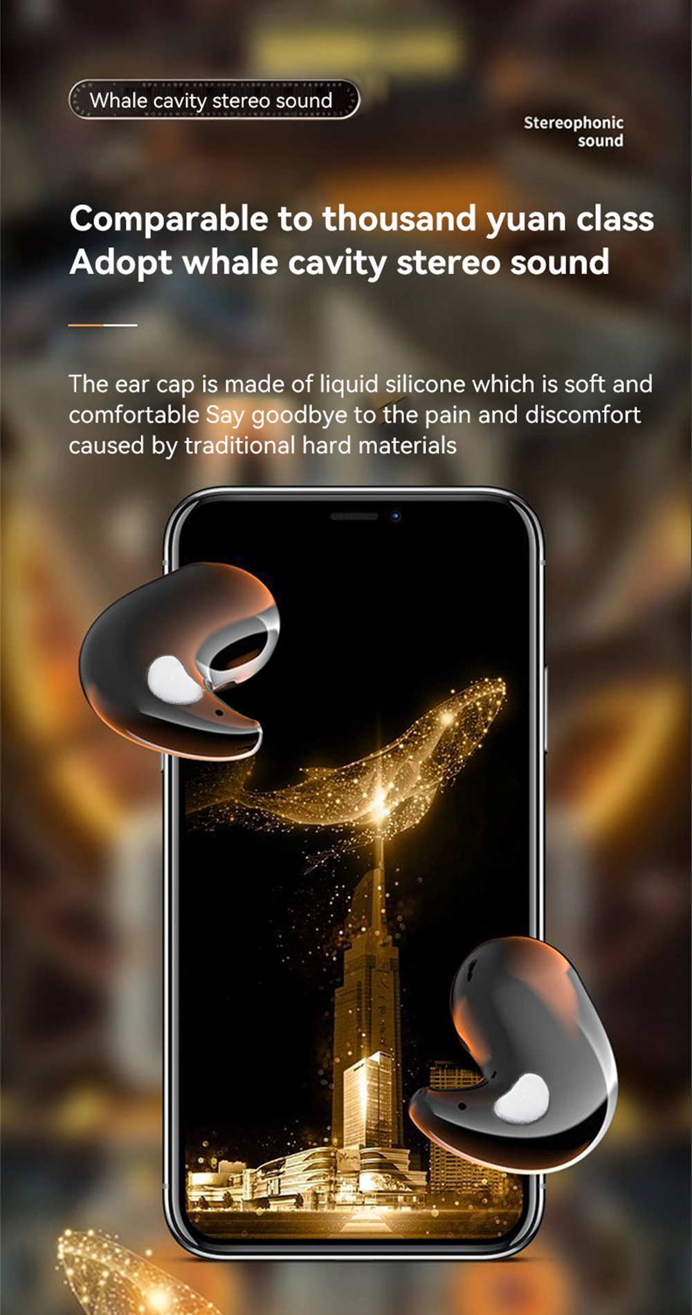 Mini Wireless Headphone TWS Sleep Earphone Gaming Headset HIFI ...