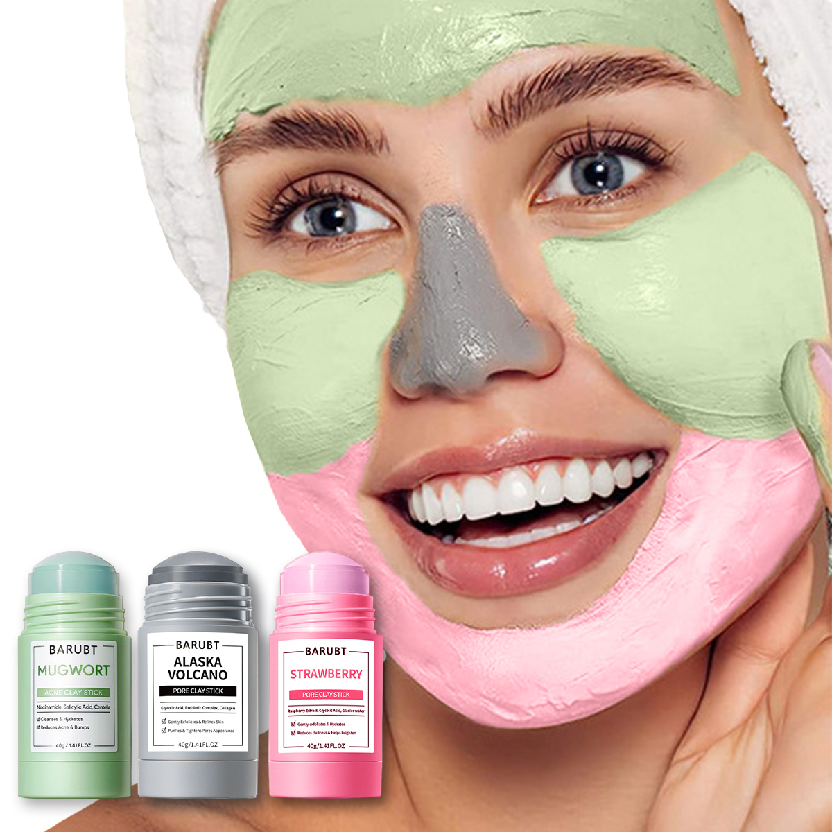 Combined facial cleaning mud membrane rod 40g - solid cleaning mud ...